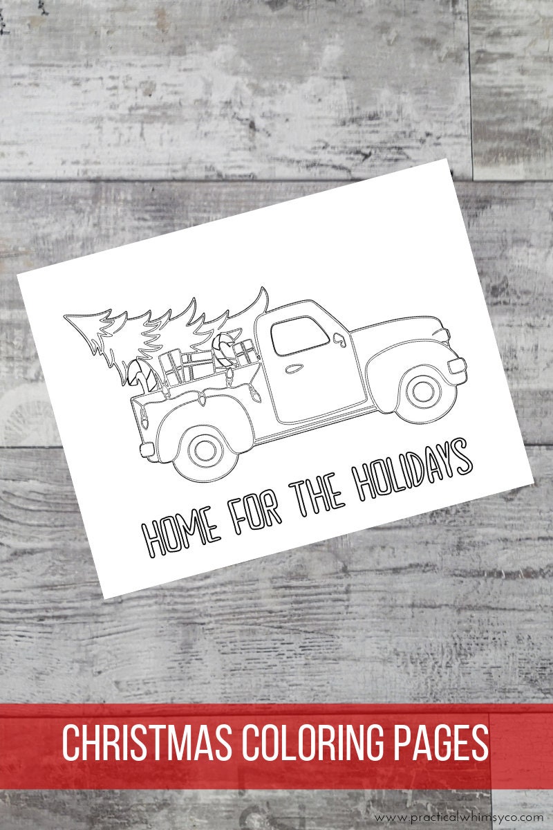 Printable Christmas Coloring Pages for Kids, Holiday Party Digital ...