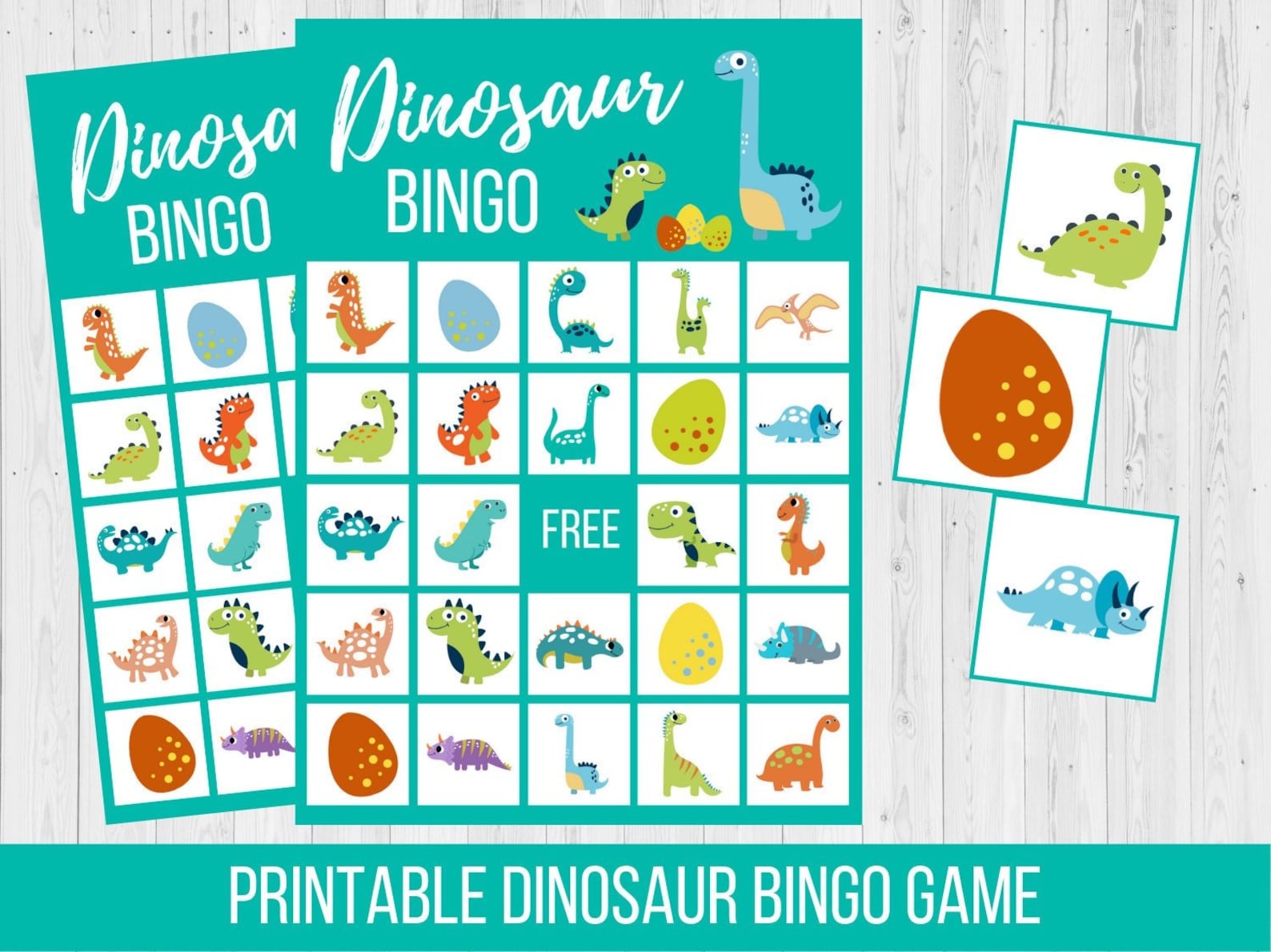 Printable Dinosaur BINGO Game Birthday Party Digital - Etsy