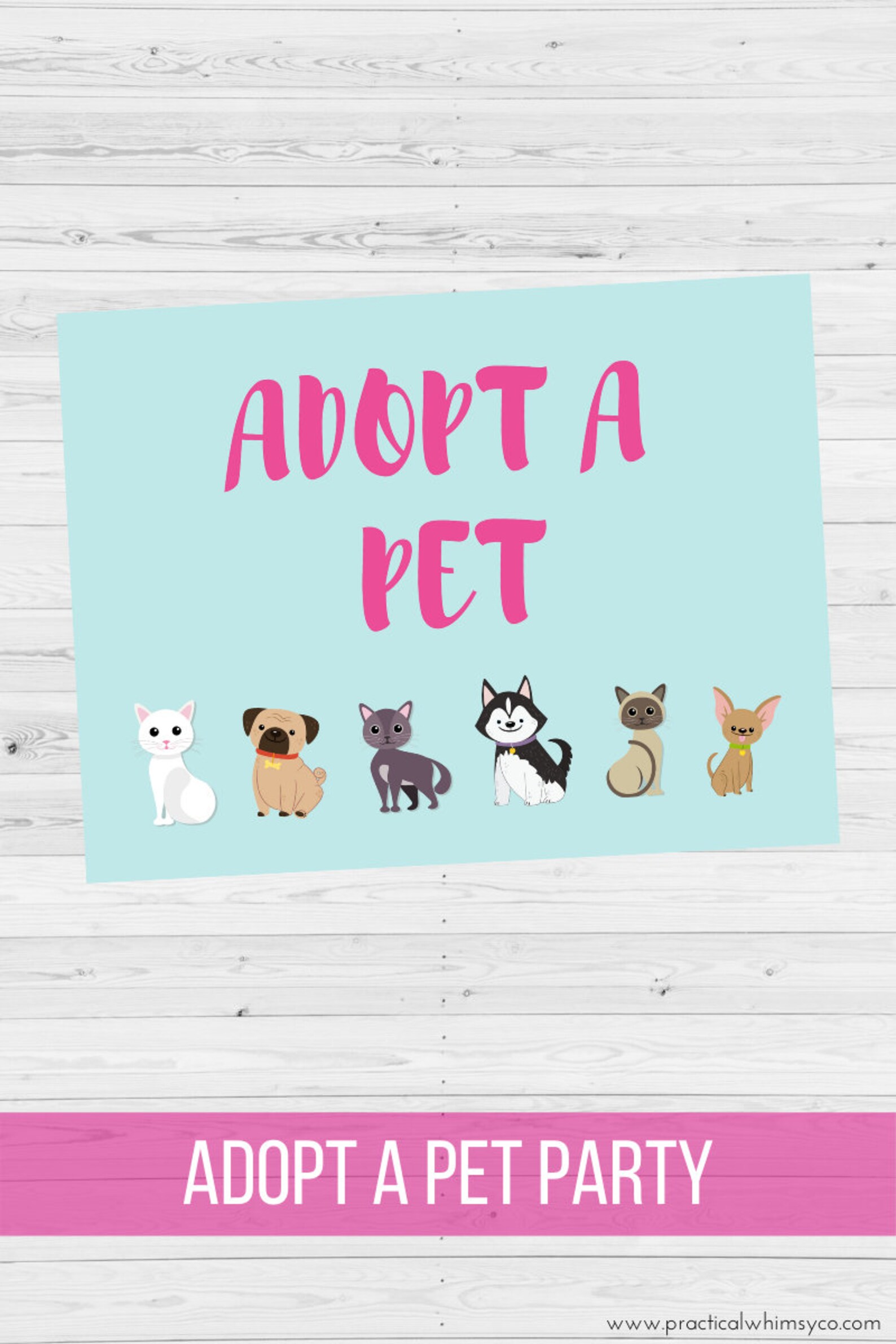 Adopt a Pet Party Printables Cat Party Adoption Certificate - Etsy