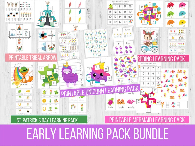 Learning Pack Bundle With Unicorn Tribal Arrow St - Etsy