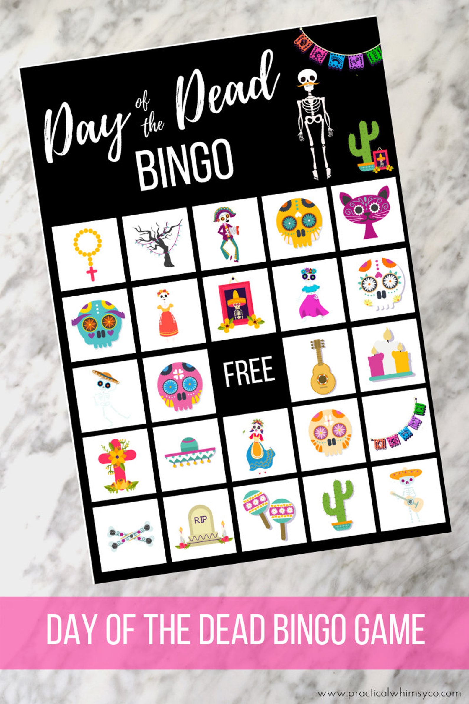 Printable Day of the Dead BINGO Cards, Dia De Los Muertos Party Holiday ...