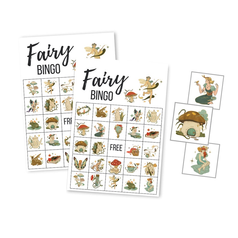 Fairycore BINGO Cards, Fairy First Birthday, Printable Fairies Birthday ...
