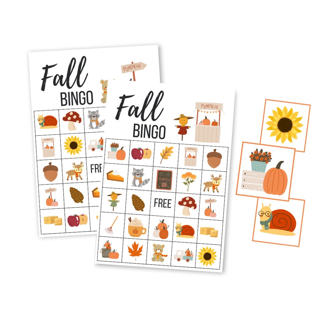 Fall BINGO Game, Printable Autumn Party Game, Cottagecore Digital ...