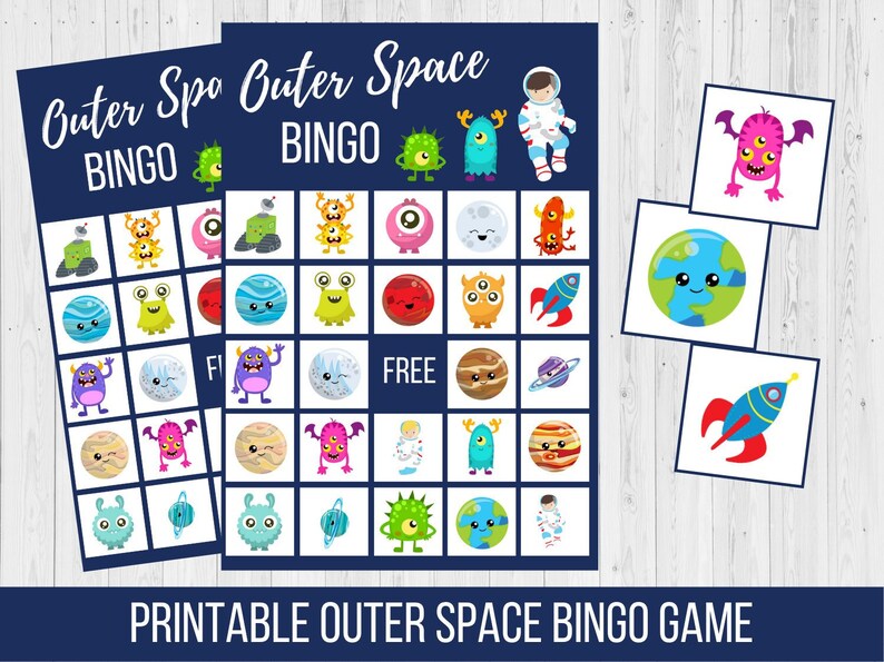 Printable Outer Space Party BINGO Cards for Birthday Game - Etsy