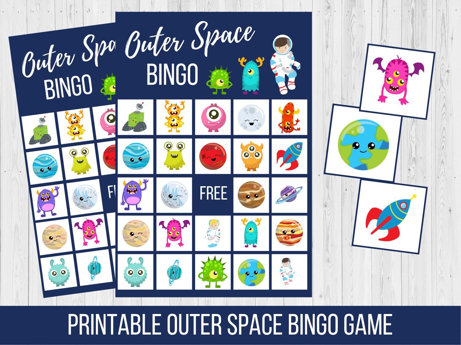 Printable Outer Space Party BINGO Cards for Birthday Game - Etsy