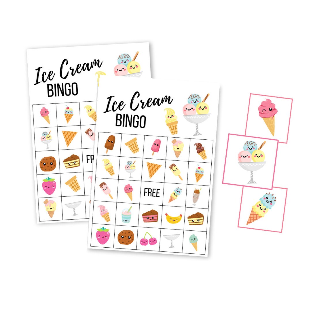 Ice Cream BINGO Cards, Printable Summer Digital Download, Kid Birthday ...