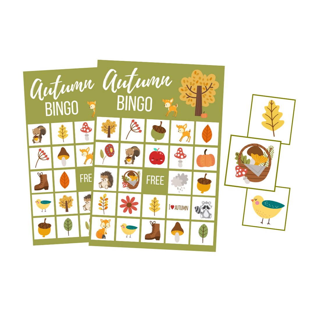 Autumn BINGO Game, Printable Fall Party Game, Cottagecore Digital ...