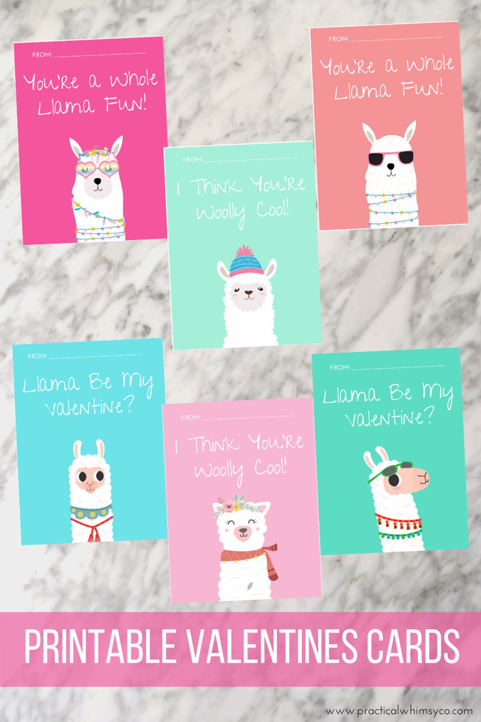 Llama Valentines Day Card for Kids Alpaca Printable - Etsy