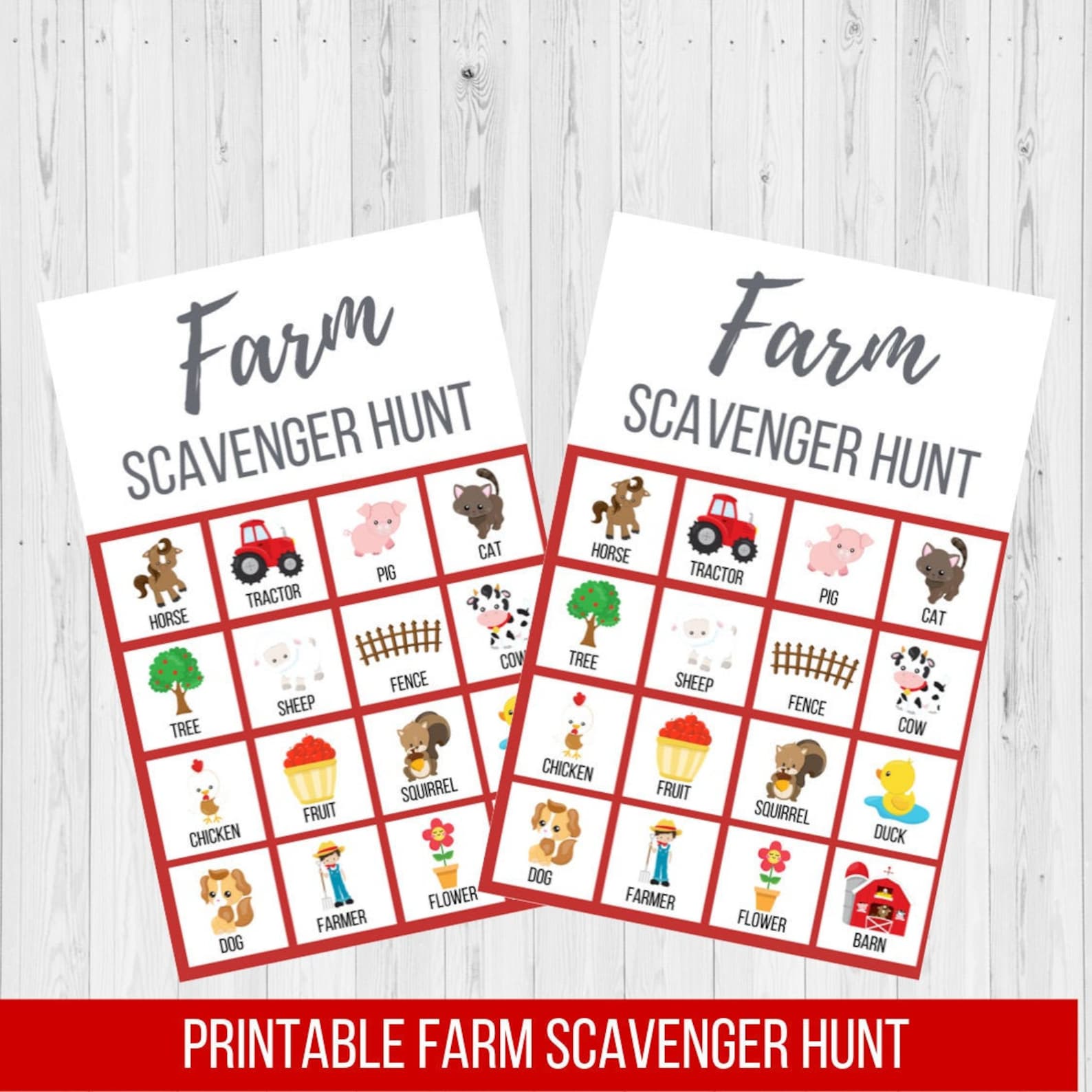 Farm Scavenger Hunt Printable for Kids, Field Trip Digital Download ...