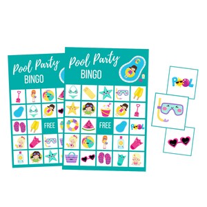 Summer BINGO Party Games, Pool Party Printable, Hello Summer Kids ...