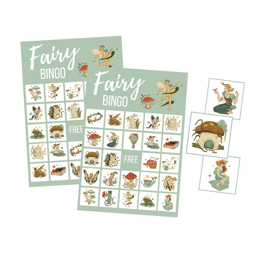 Fairycore BINGO Cards, Fairy First Birthday, Printable Fairies Birthday ...