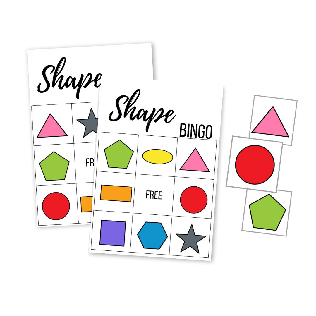 Printable Shape BINGO Cards, Preschool Digital Download Game, Toddler Instant Download ...