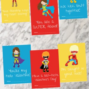 Superhero Valentines Day Card for Kids, Super Hero Printable Valentines ...