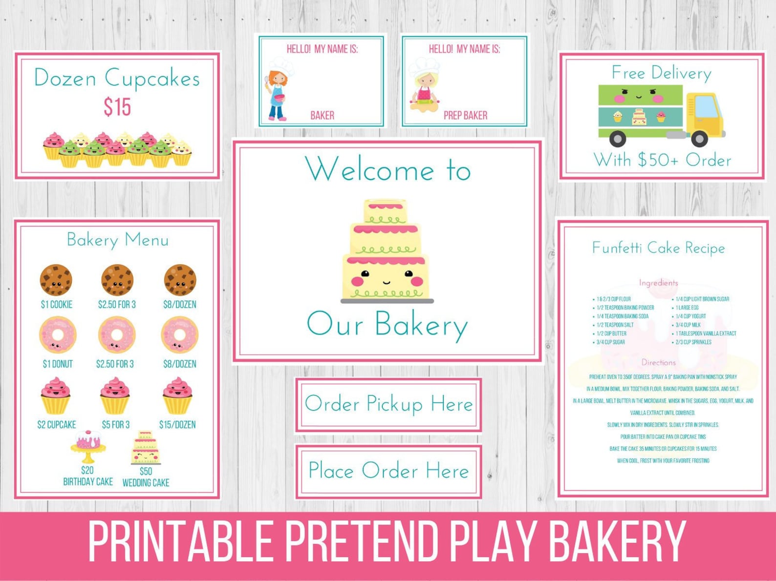 Printable Bakery Dramatic Play for Kids, Pretend Play Preschool ...