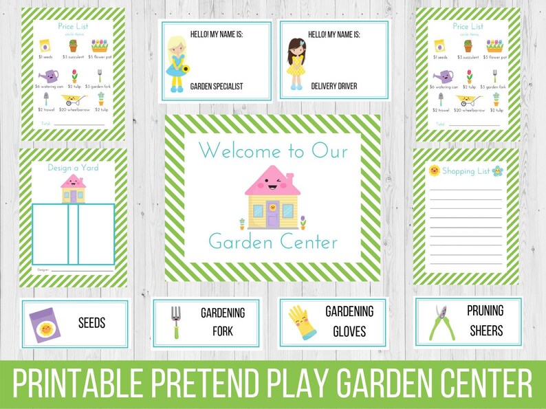 Pretend Garden Homeschool Printables, Flower Shop Toddler Pretend Play ...