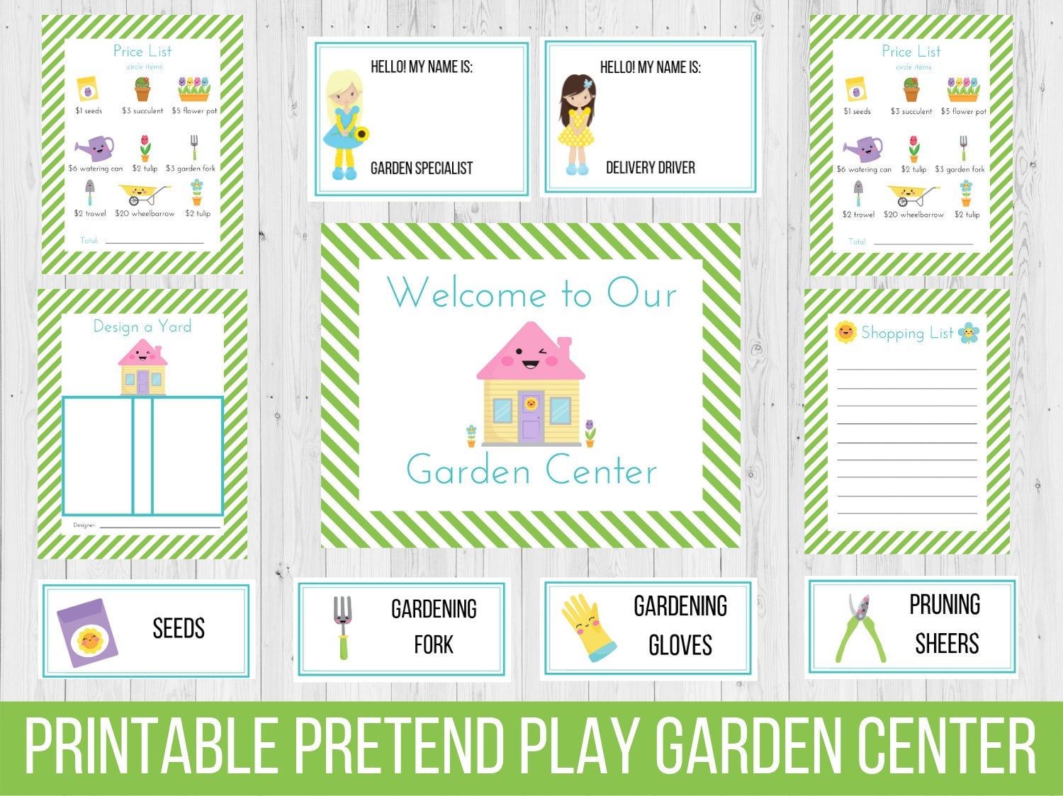 Pretend Garden Homeschool Printables, Flower Shop Toddler Pretend Play ...