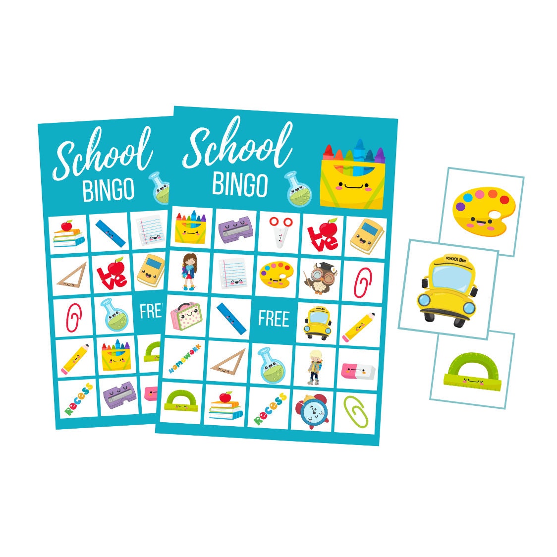 Printable Back to School BINGO Cards Game, 100 Days of School, First ...