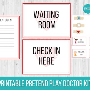 Printable Doctor Dramatic Play for Kids, Preschool Digital Download ...