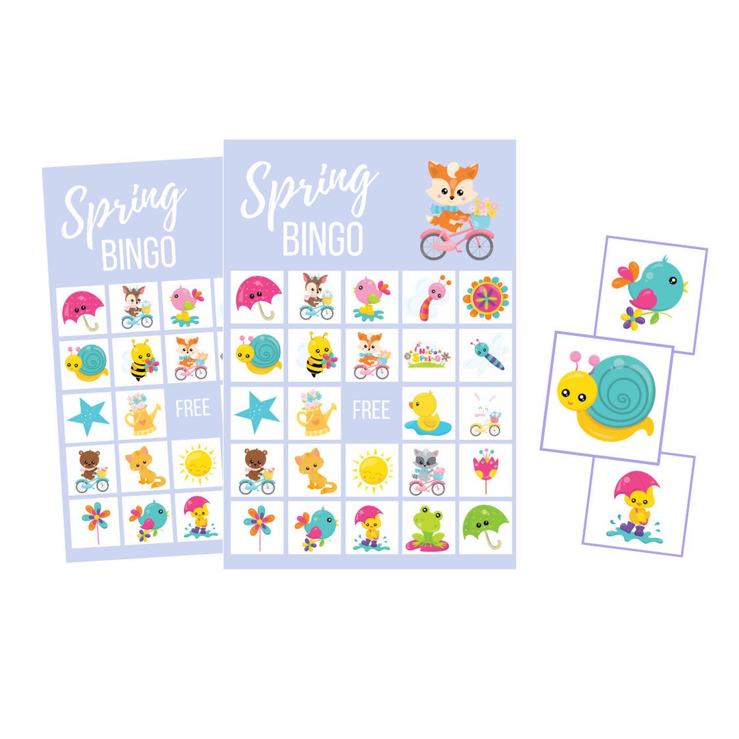 Printable SPRING BINGO Cards, Easter Digital Download Game, Kids ...