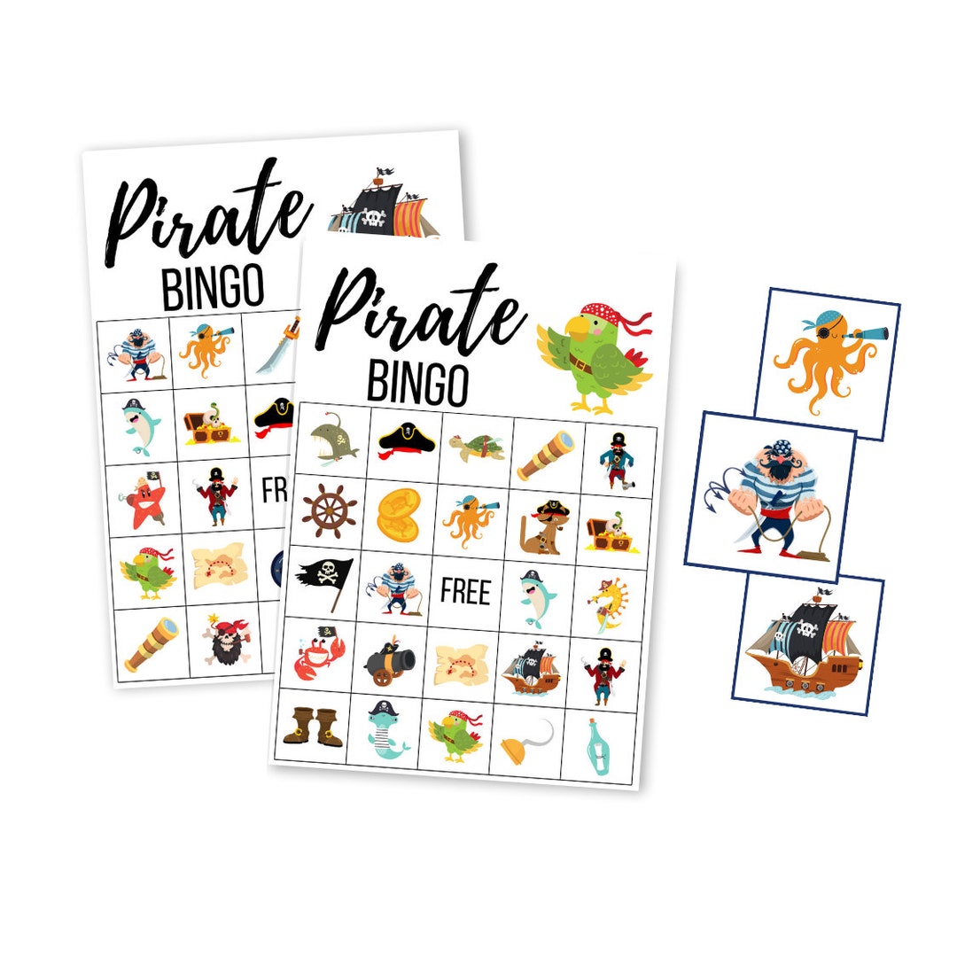 Pirate BINGO Card Game for Kids, Printable Birthday Party Game, 1st ...