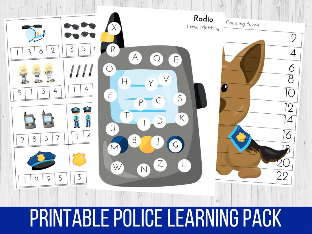 Police Officer Preschool Worksheet, Preschool Curriculum, Homeschool ...