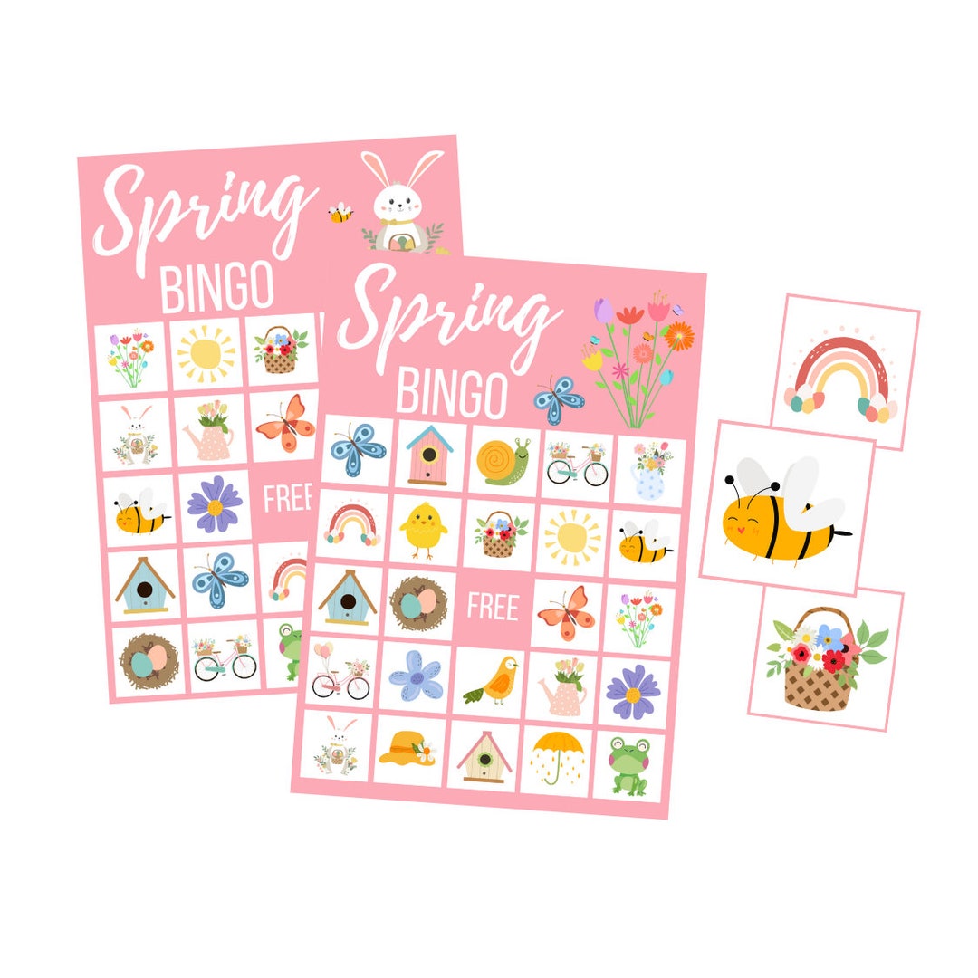 Spring BINGO Party Game, Printable Digital Download, Easter Bunny ...