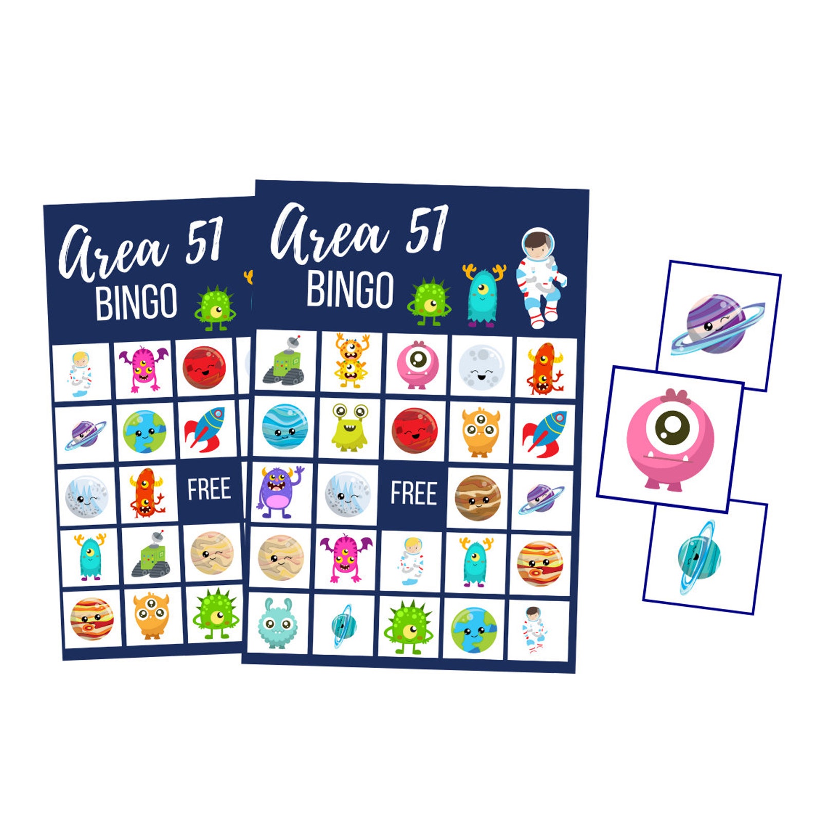 Printable Area 51 BINGO Cards, Alien Digital Download, Outer Space ...