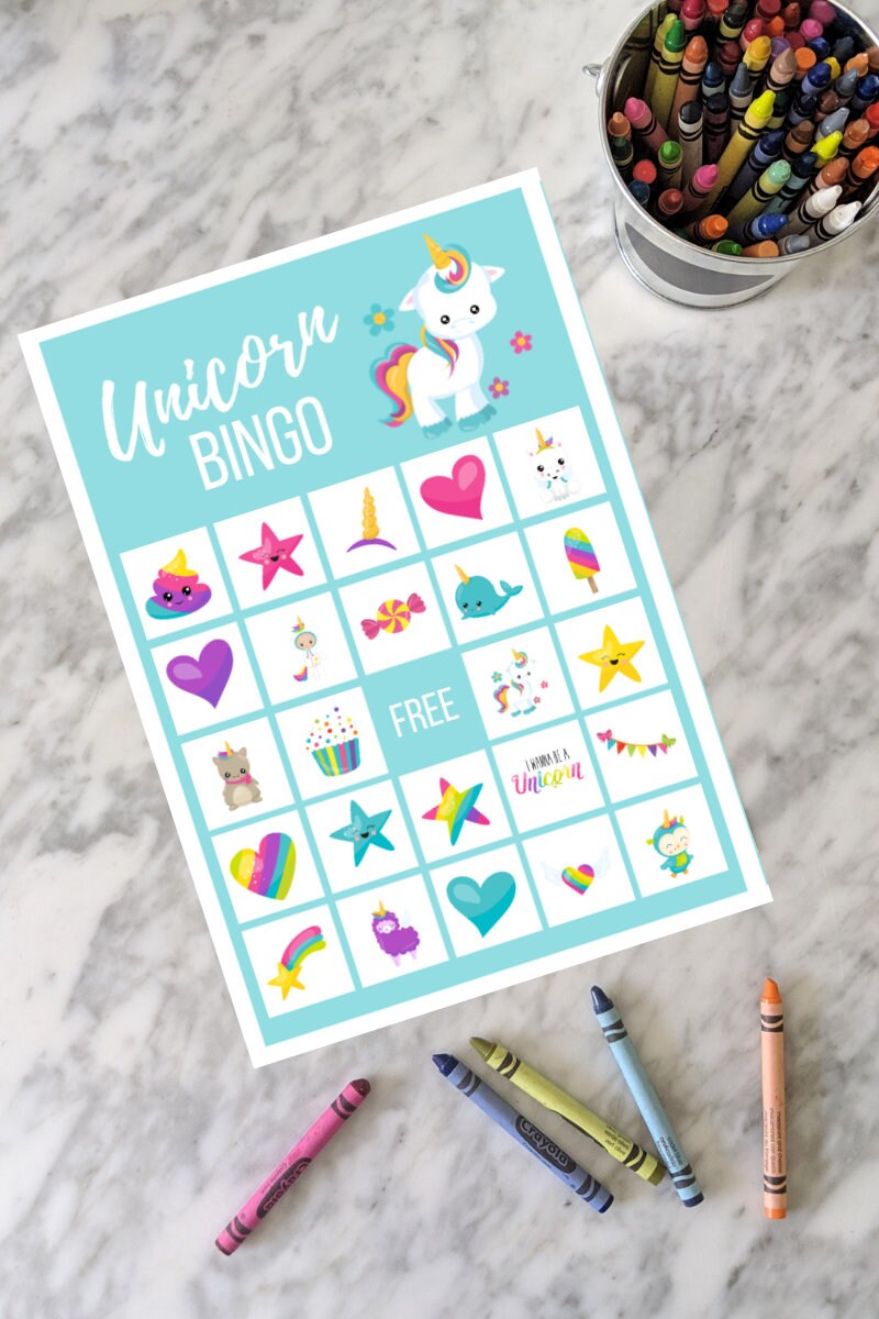 Printable Rainbow Unicorn BINGO Cards Kid Birthday Party - Etsy