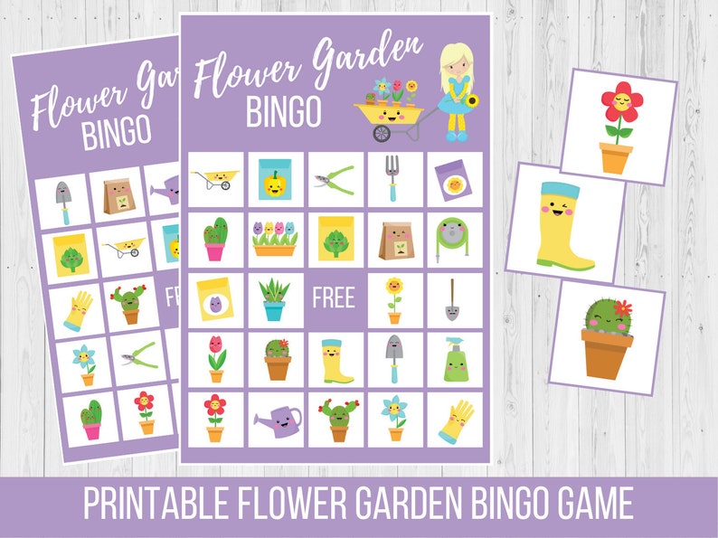 Printable Flower Garden BINGO Cards, Spring Digital Download Game ...