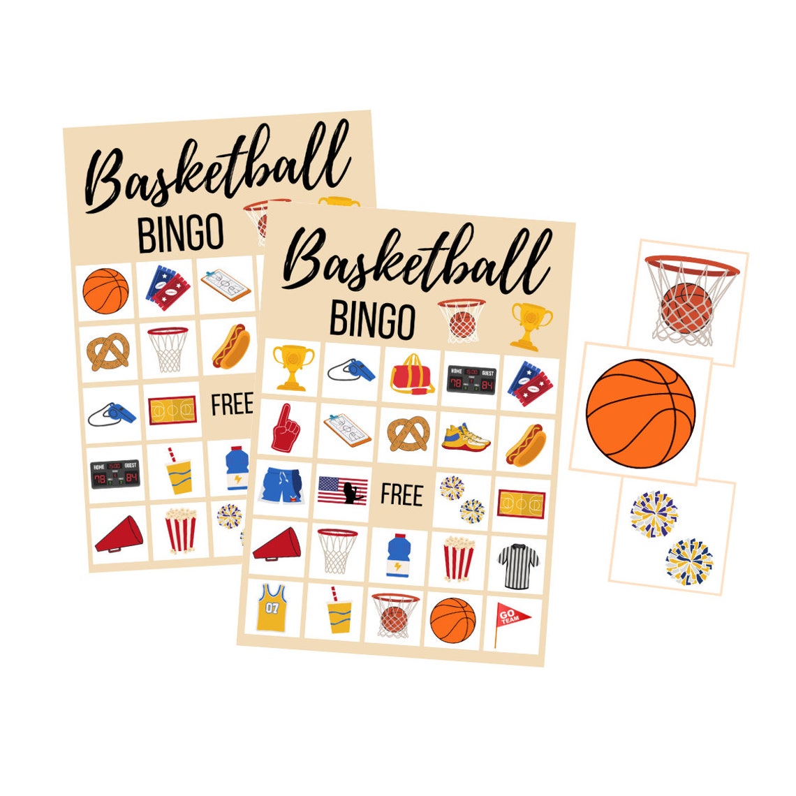 Basketball BINGO Game Printable, Sports Party Digital Download, Boy ...