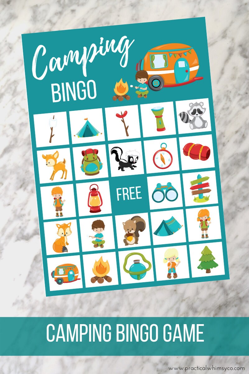 Printable Camping BINGO Game, Summer Digital Download, Birthday Party ...