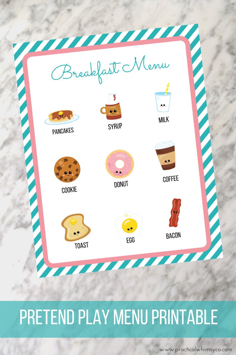 Printable Restaurant Dramatic Play, Pretend Play Diner Digital Download ...