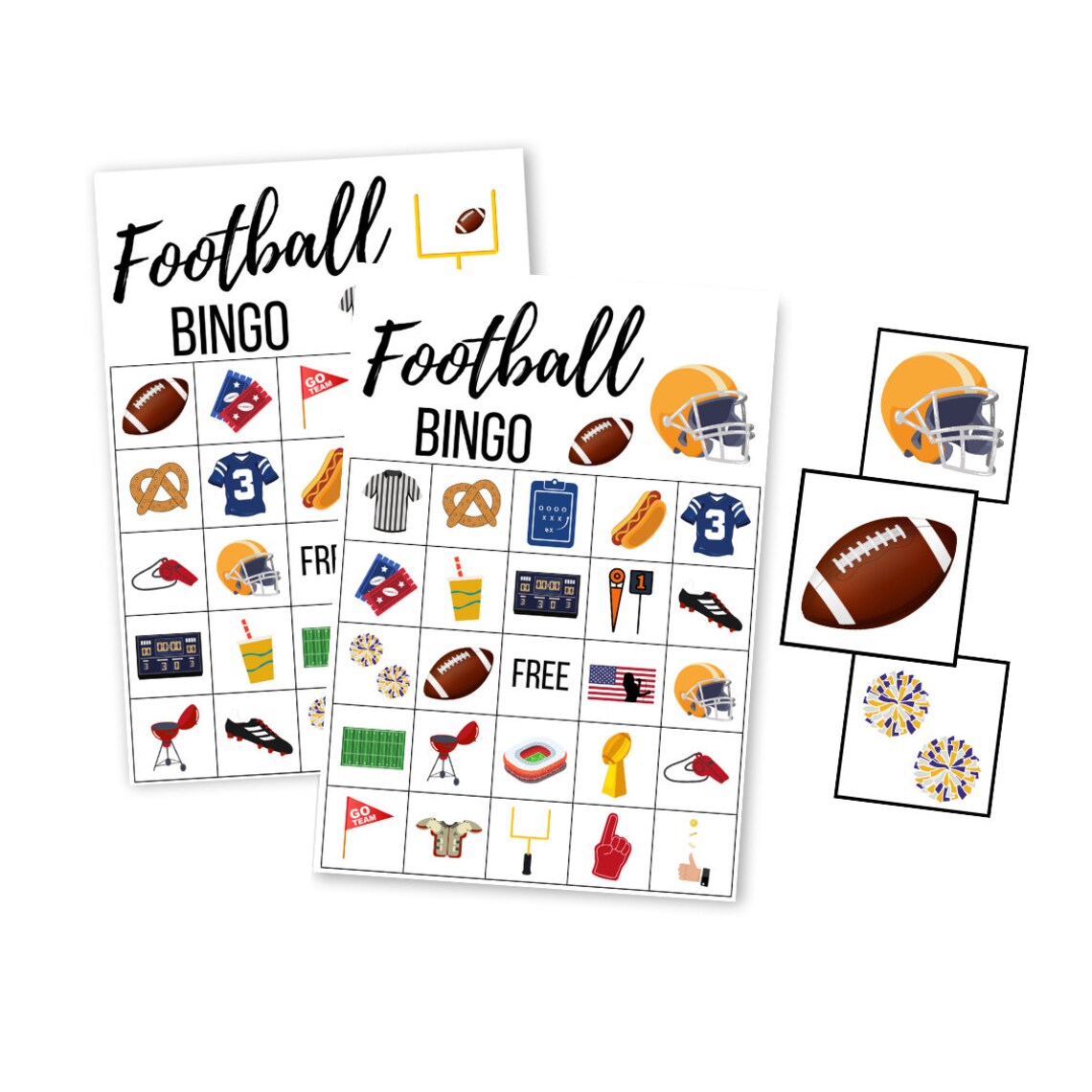 Football BINGO Game Printable, Sports Party Digital Download, Boy ...