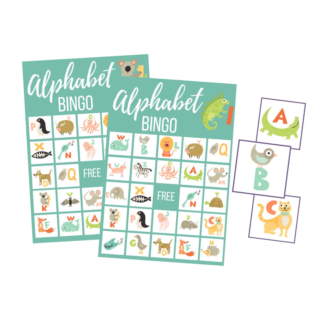 Printable Alphabet BINGO Game, Homeschool Letter Recognition Digital ...
