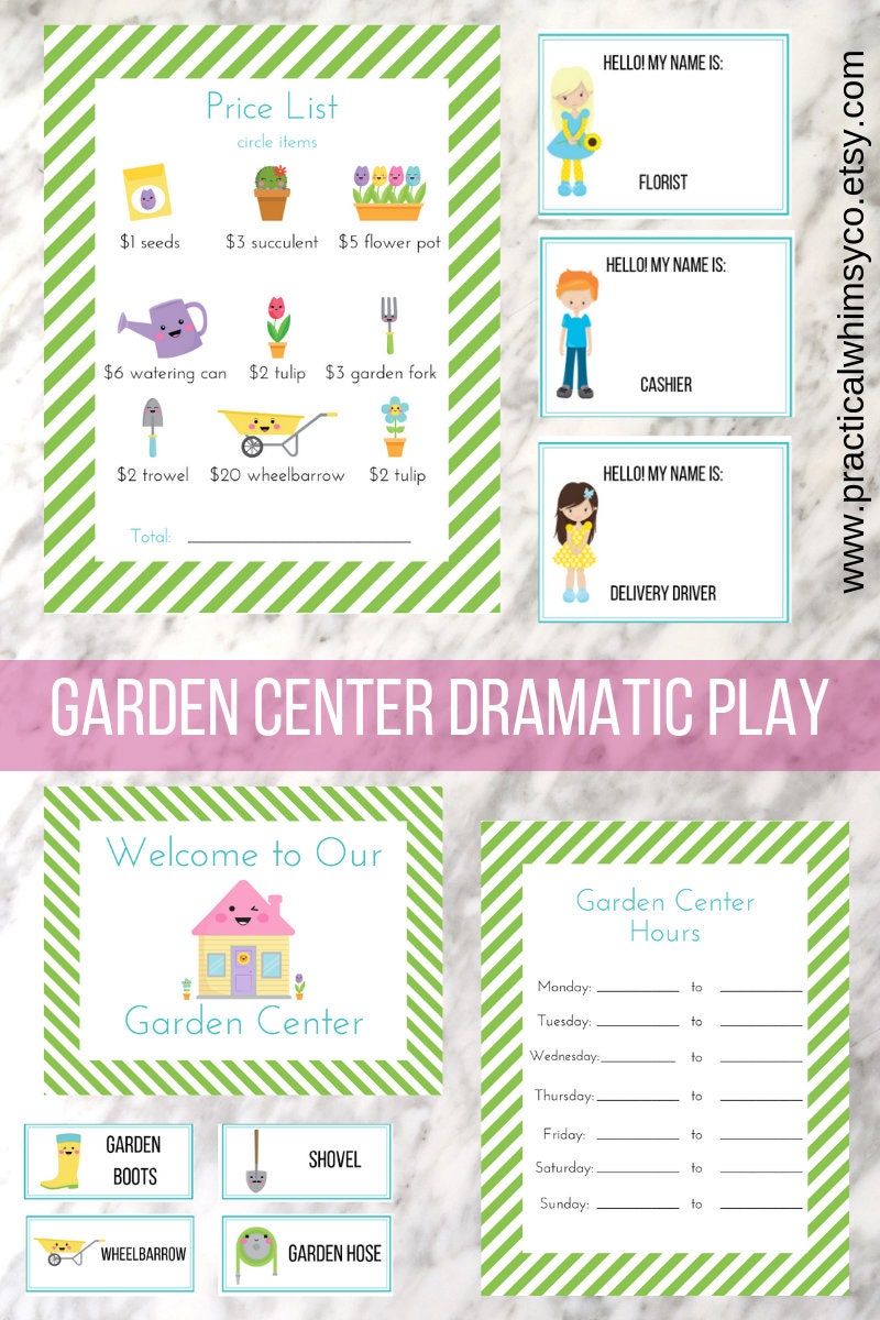 Pretend Garden Homeschool Printables, Flower Shop Toddler Pretend Play ...