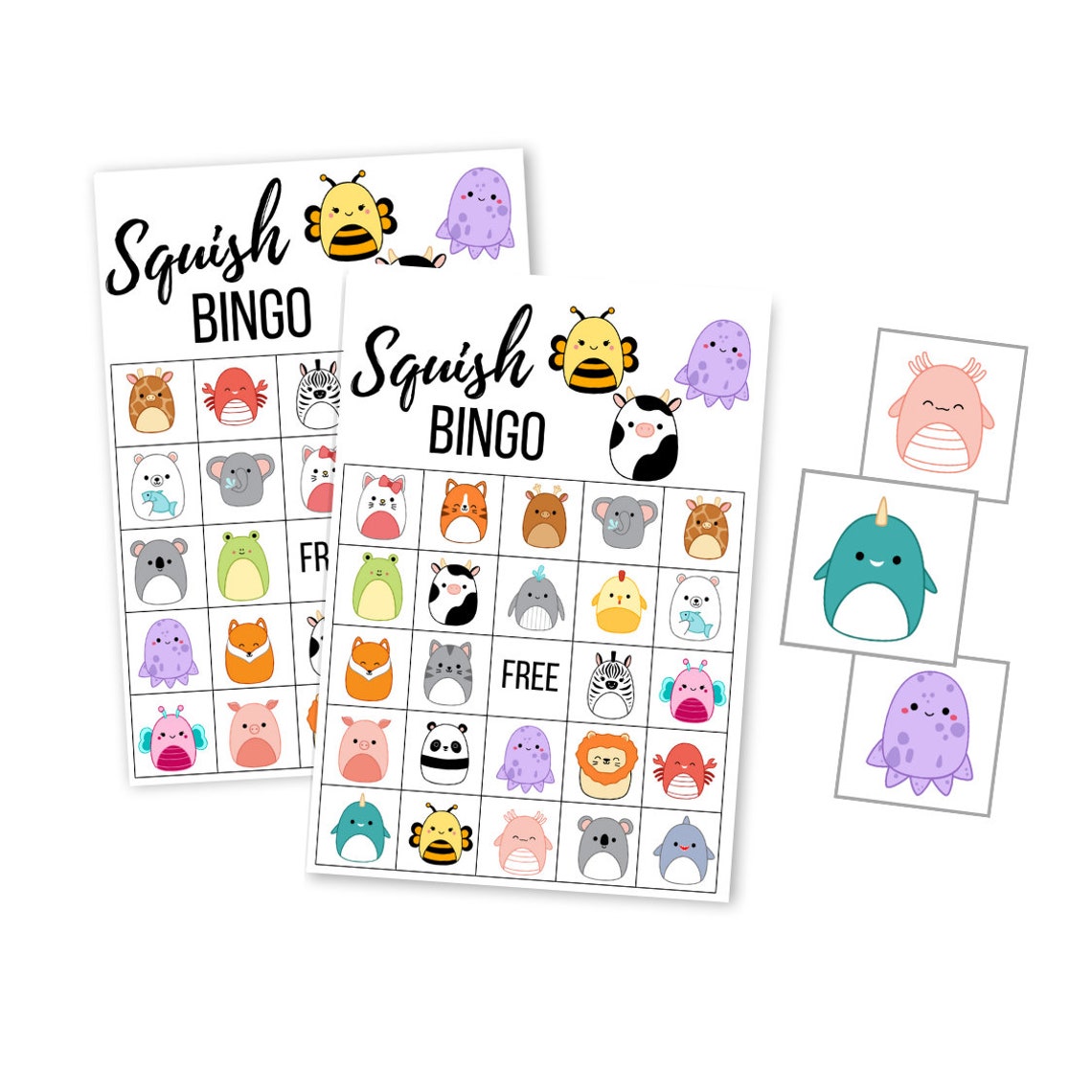 Printable Squish Animal BINGO Game, Kids Bingo Digital Download ...