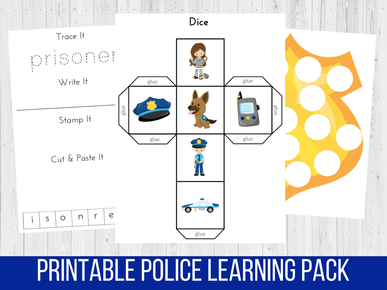 Police Officer Preschool Worksheet, Preschool Curriculum, Homeschool ...
