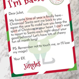 Editable Elf Letter Printable, Letter From Elf, Canva Template ...