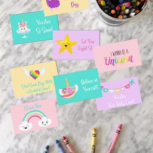 Rainbow Unicorn Affirmation Cards Printable, Kids Daily Affirmation ...