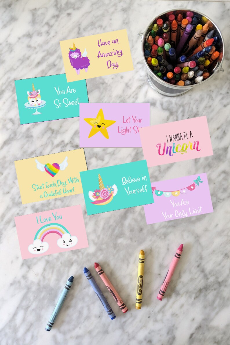 Rainbow Unicorn Affirmation Cards Printable, Kids Daily Affirmation ...