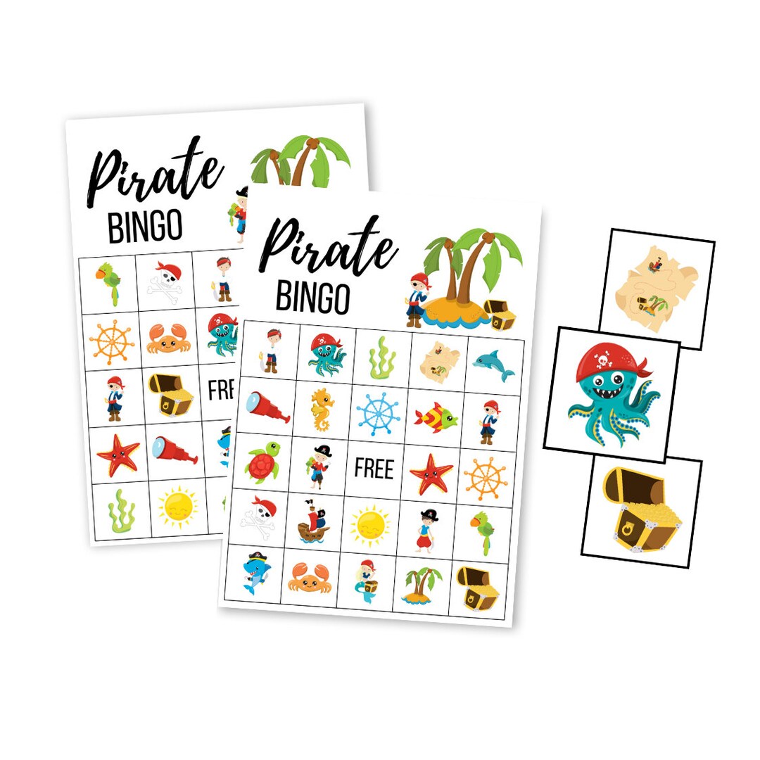 Printable Pirate BINGO Cards, Boy Birthday Party Digital Download, Kids ...
