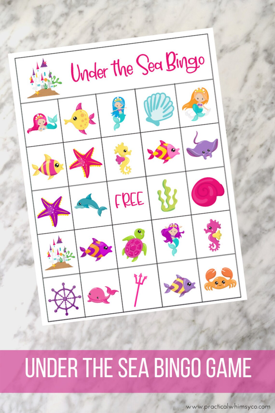 Printable Under the Sea BINGO Game Mermaid Birthday Instant - Etsy