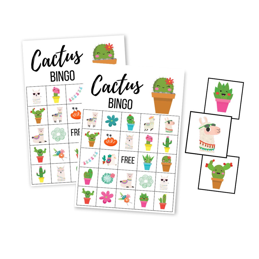 Printable Cactus BINGO Game, Fiesta Birthday Party Digital Download ...