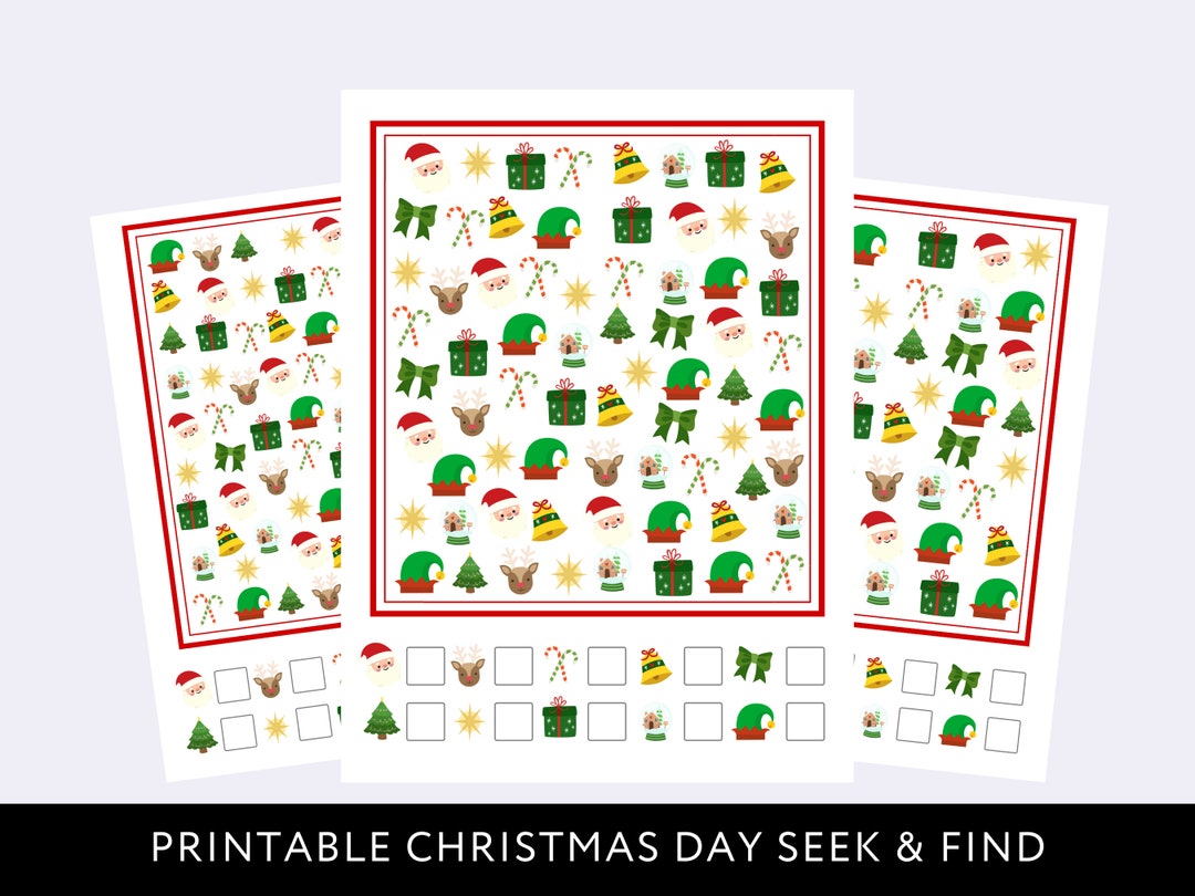 Printable Christmas I Spy Game for Kids, Seek and Find Digital Download ...