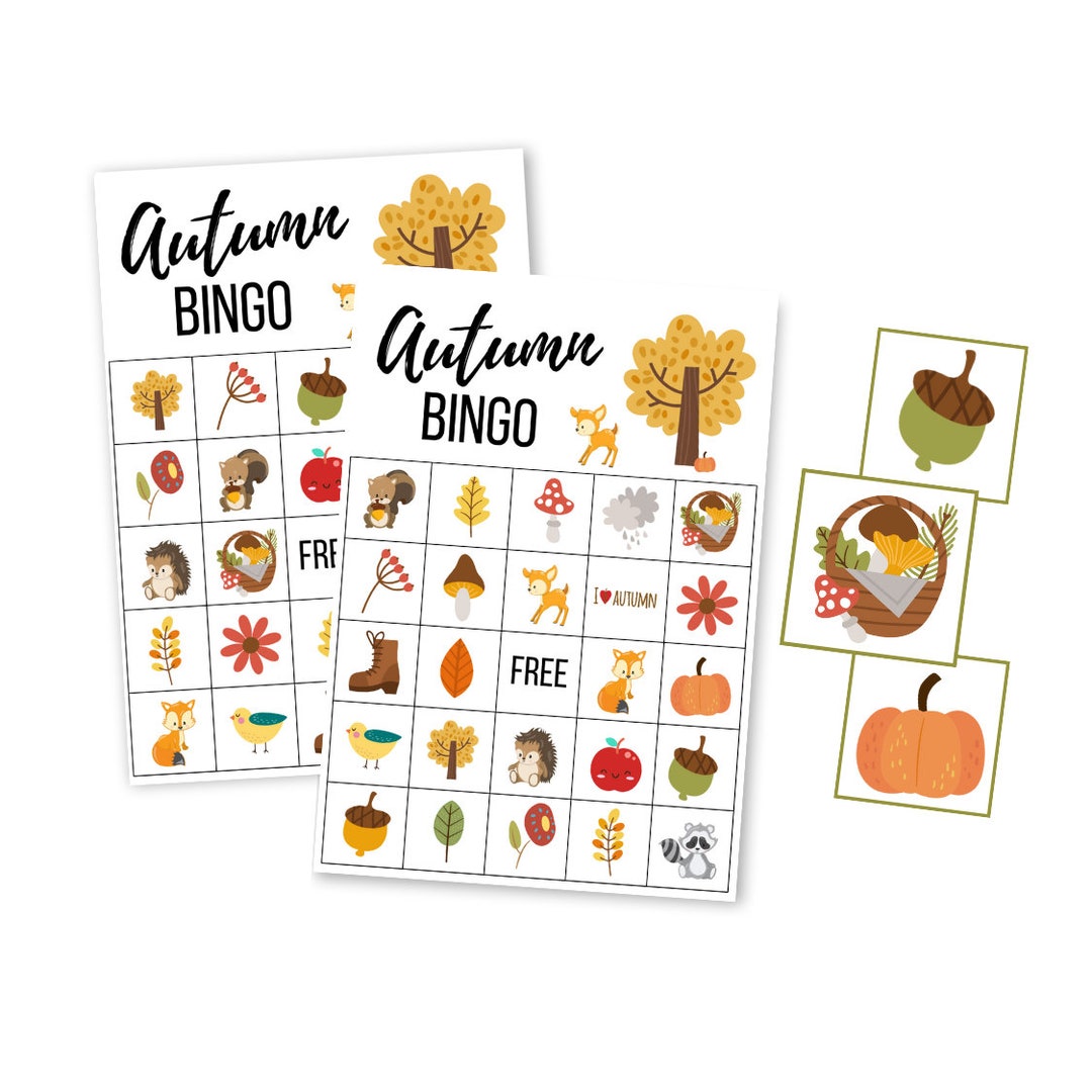 Autumn BINGO Game, Printable Fall Party Game, Cottagecore Digital ...