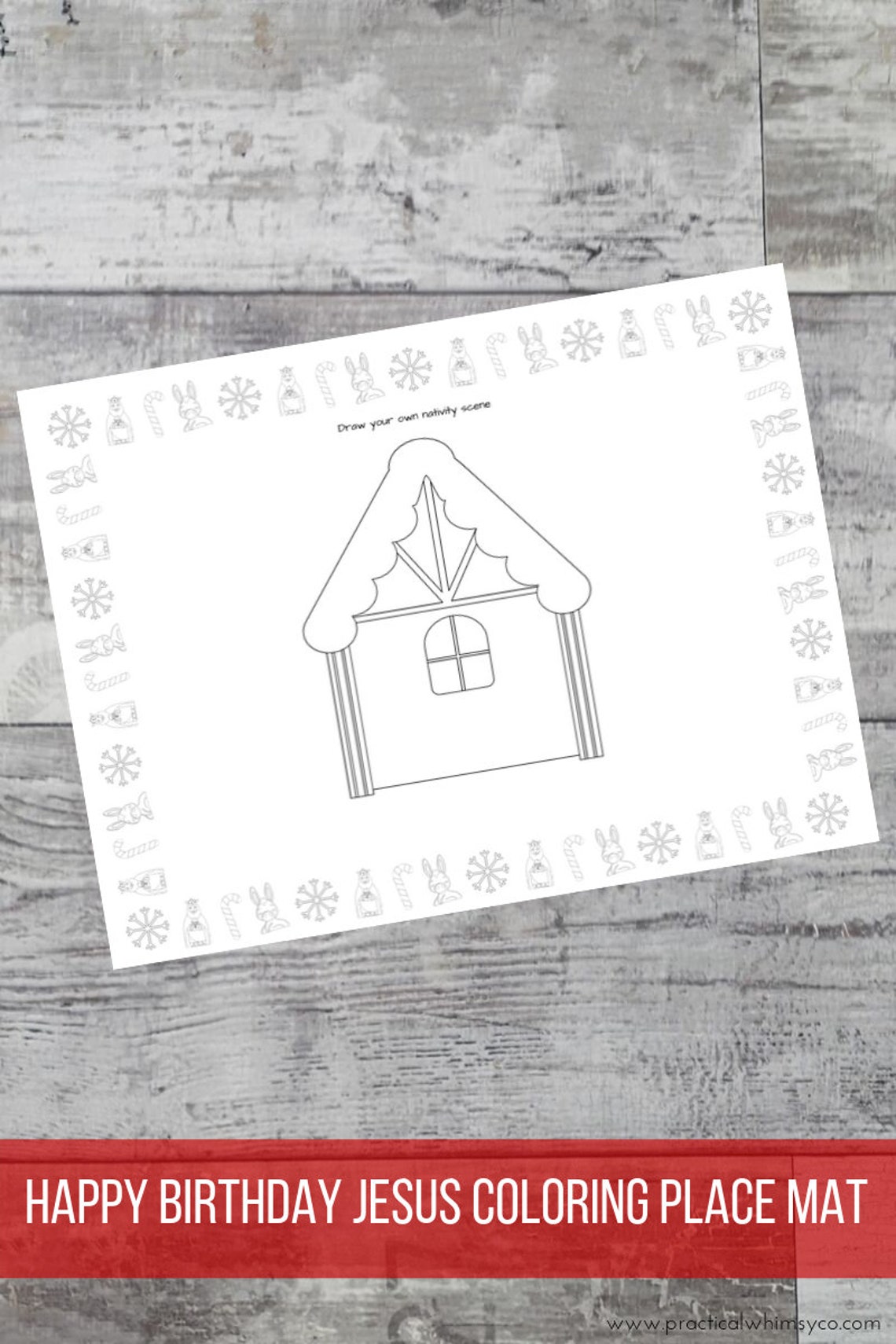 Nativity Christmas Kids Place Mat Printable, Happy Birthday Jesus ...