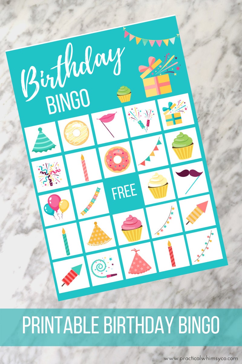 Printable Birthday BINGO Cards, Girl Party Digital Download, Boy ...