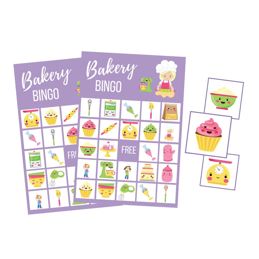 Printable Bakery BINGO Game, Instant Download, Sweet Treat Baking ...