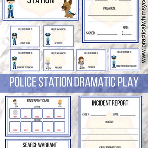 Printable Police Station Dramatic Play for Kids, Pretend Play Digital ...