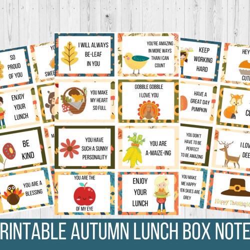 Printable Lunch Box Notes for Kids Affirmation Cards for - Etsy